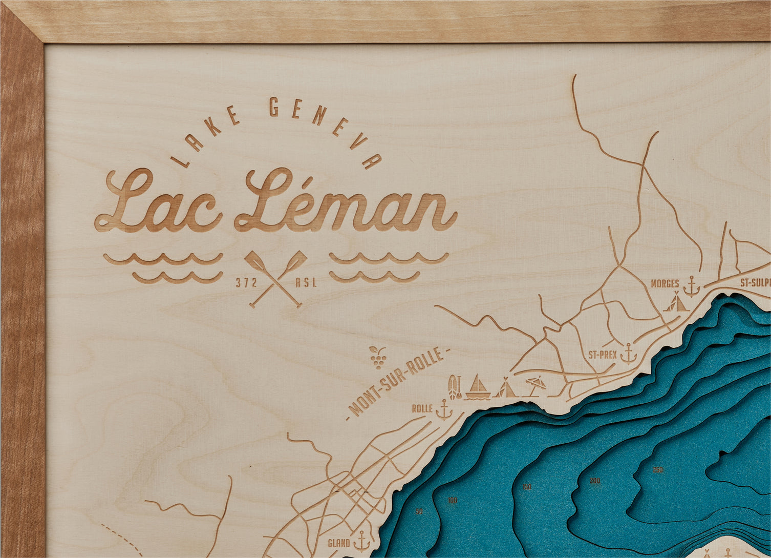 Lac Léman / Genfersee / Lake Geneva – SWISS WOOD MAPS®