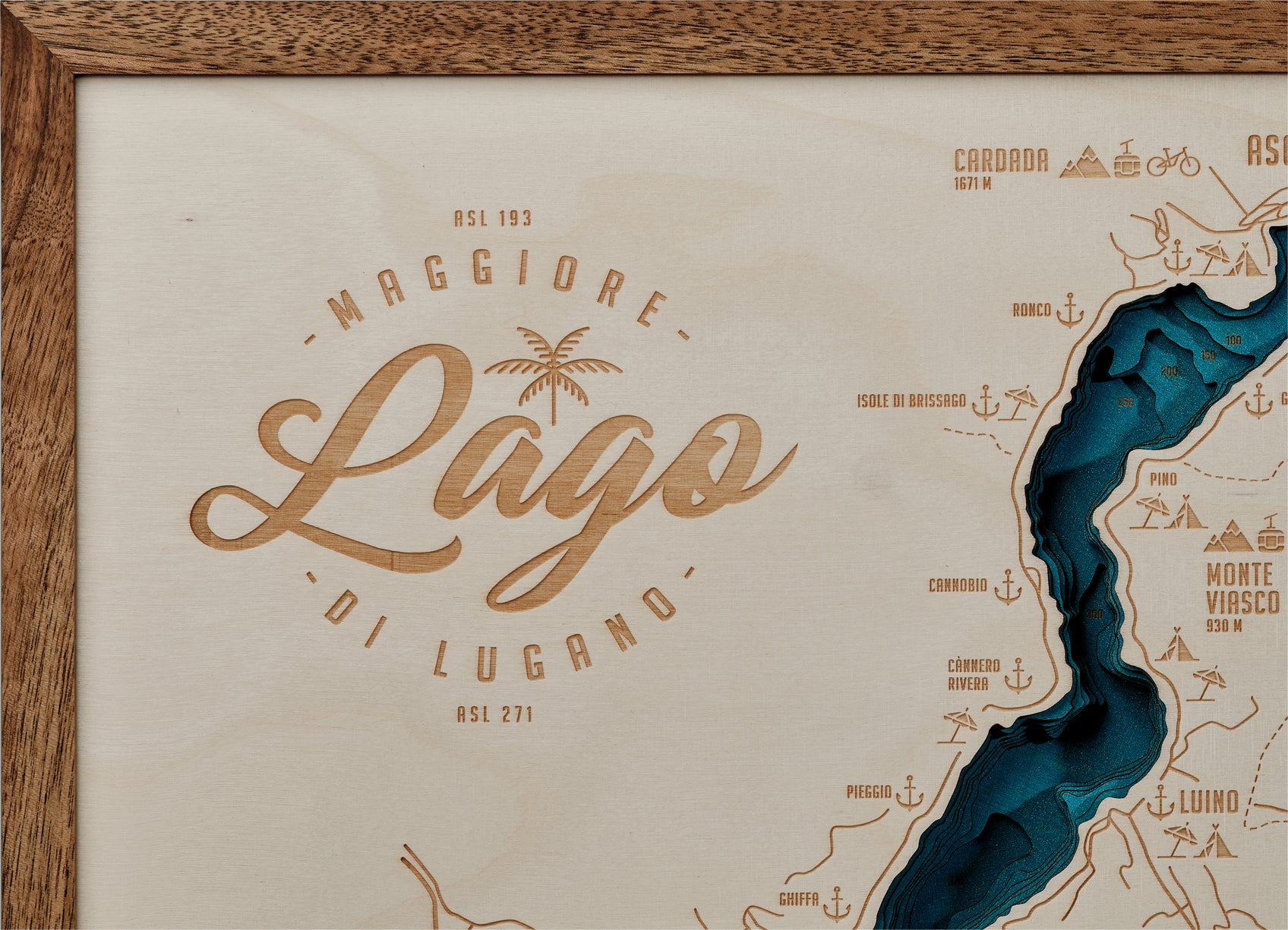 Lago Maggiore & Lago di Lugano – SWISS WOOD MAPS®